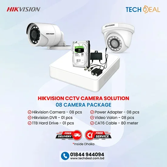 Hikvision 2 Unit CCTV Camera Package Price in Bangladesh | Techdeal